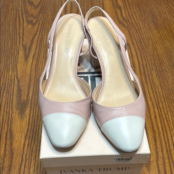 Ivanka Trump | Shoes | Ivanka Trump Pink And Cream Slingback Heels ...